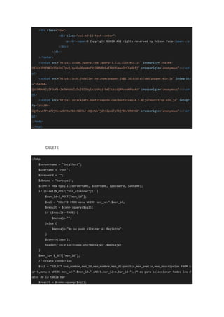 Programación Nativa de un CRUD | PDF