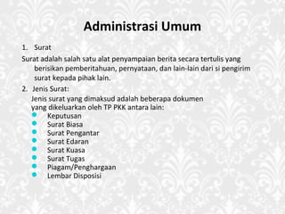 Hasil Rakonda PKK Bidang Administrasi | PPT