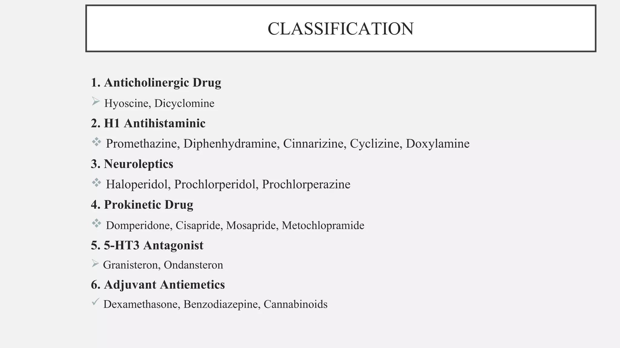 Emetics and Anti-emetics (Pharmacology III) | PPT