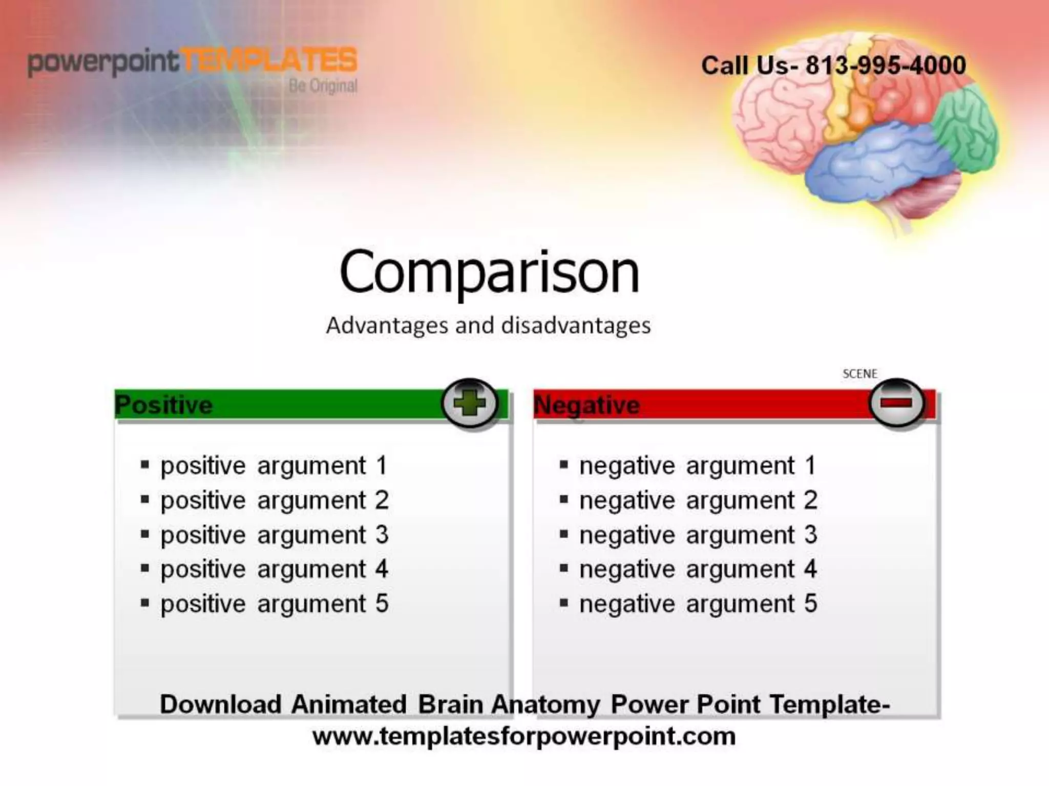 Editable animated brain anatomy powerpoint template | PPTX