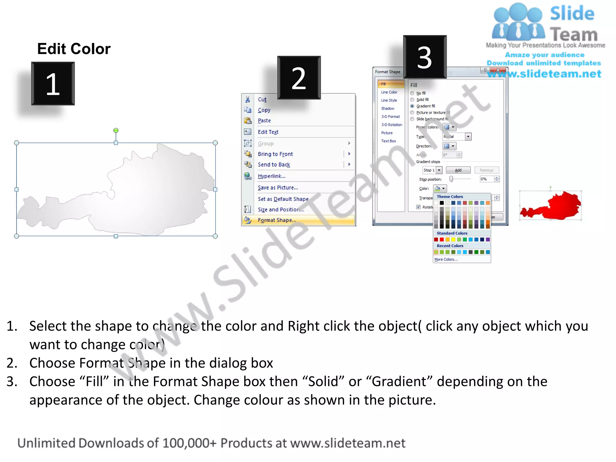 Editable austria power point map with capital and flag templates slides ...