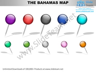 Editable bahamas power point map with capital and flag templates slides ...