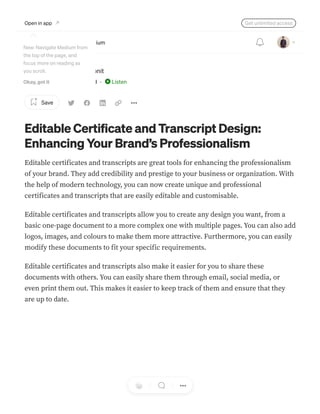 Editable Certificate and Transcript Design_ Enhancing Your Brand’s ...