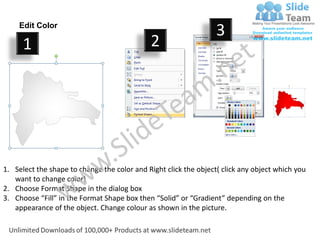 Editable dominican republic power point map with capital and flag ...