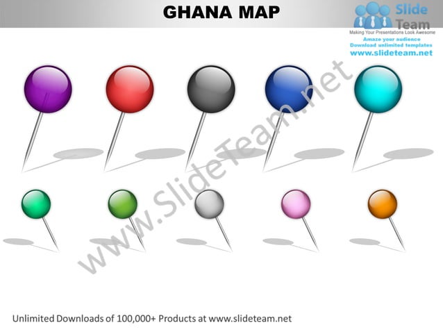 Editable ghana power point map with capital and flag templates slides ...