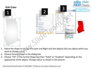 Editable ghana power point map with capital and flag templates slides ...