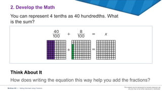 Adding Decimals Using Fractions For Grade 4 Students | PPTX
