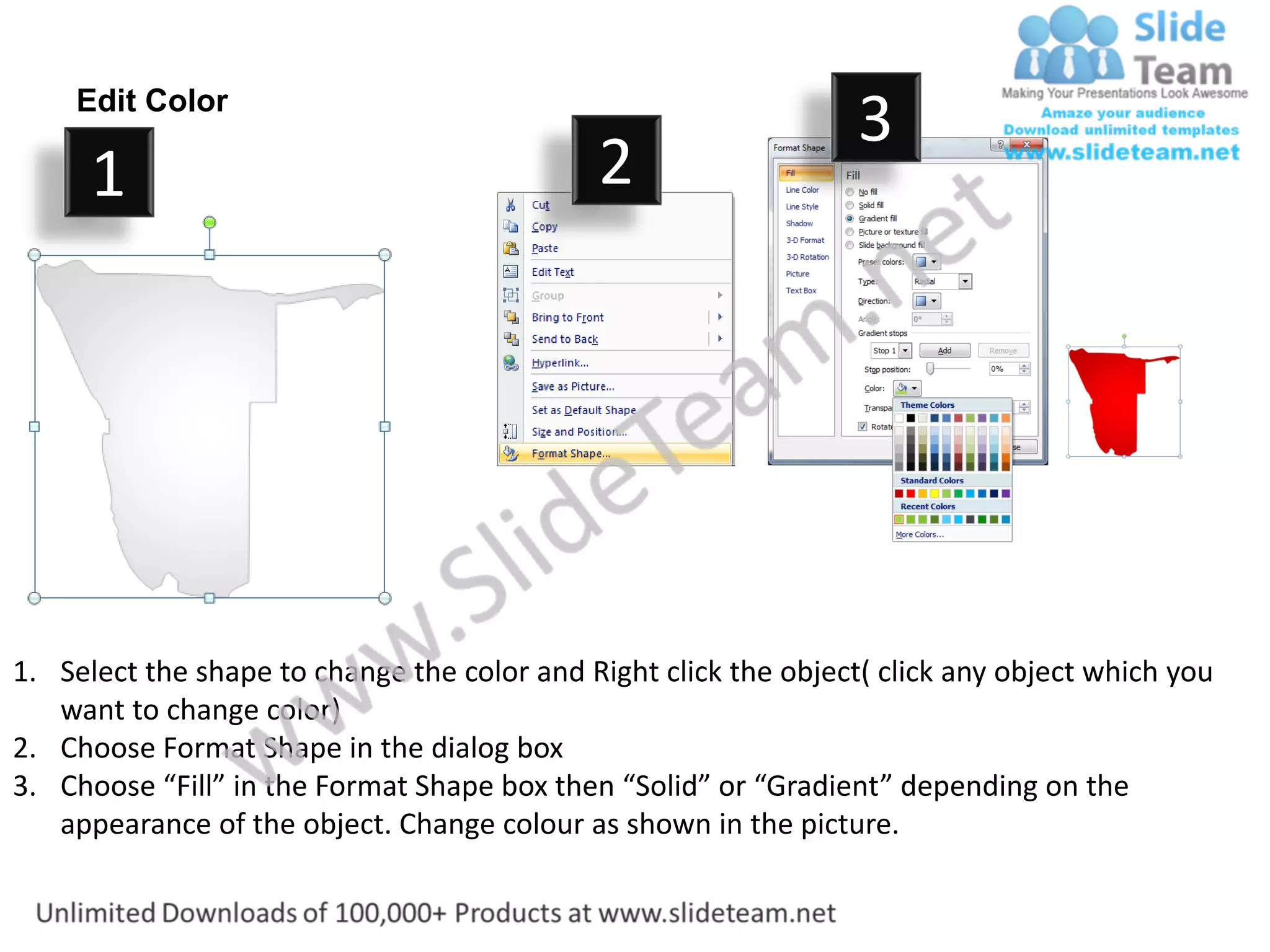 Editable namibia power point map with capital and flag templates slides ...