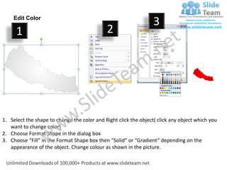 Editable nepal power point map with capital and flag templates slides ...
