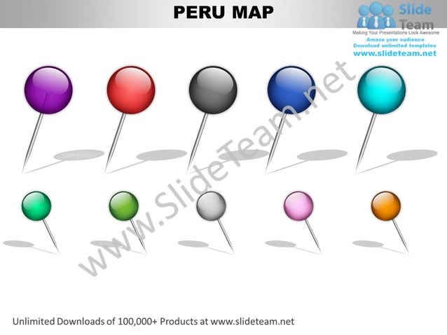 Editable peru power point map with capital and flag templates slides ...