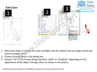 Editable philippines power point map with capital and flag templates ...
