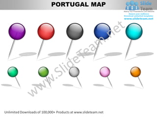 Editable portugal power point map with capital and flag templates ...