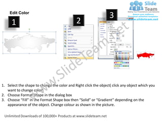 Editable russia power point map with capital and flag templates slides ...