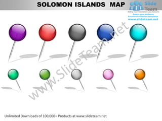 Editable solomon islands power point map with capital and flag ...