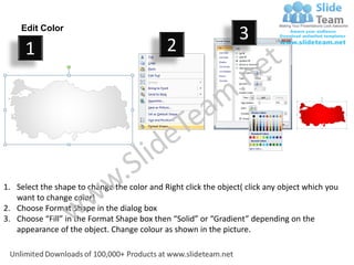 Editable turkey power point map with capital and flag templates slides ...