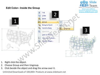 Editable united states power point map with capital and flag templates ...