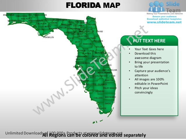 Editable vector business usa florida state and county powerpoint maps…