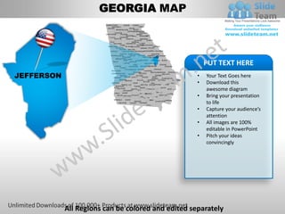 Editable vector business usa georgia state and county powerpoint maps ...