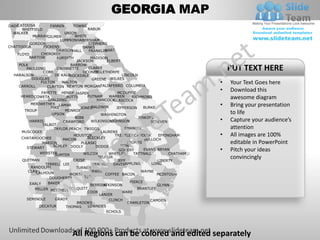 Editable vector business usa georgia state and county powerpoint maps ...