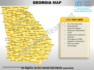 Editable vector business usa georgia state and county powerpoint maps ...