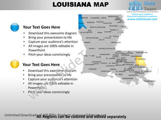 Editable vector business usa louisiana state and county powerpoint maps ...