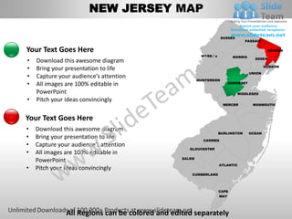Editable vector business usa new jersey state and county powerpoint ...