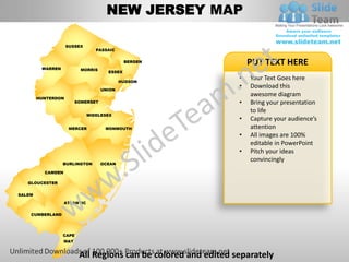 Editable vector business usa new jersey state and county powerpoint ...