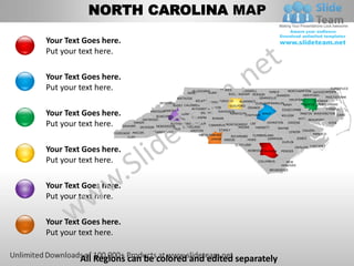 Editable vector business usa north carolina state and county powrpoint ...