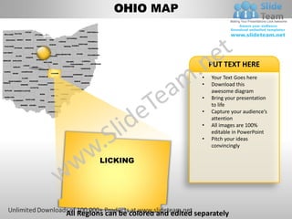 Editable vector business usa ohio state and county powerpoint maps ...