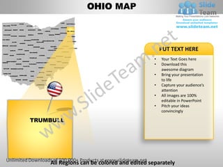 Editable vector business usa ohio state and county powerpoint maps ...