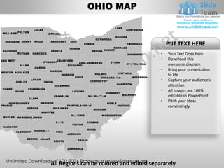 Editable vector business usa ohio state and county powerpoint maps ...