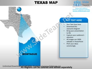 Editable vector business usa texas state and county powerpoint maps ...
