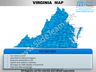 Editable vector business usa virginia state and county powerpoint maps ...