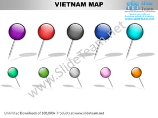 Editable vietnam power point map with capital and flag templates slides ...