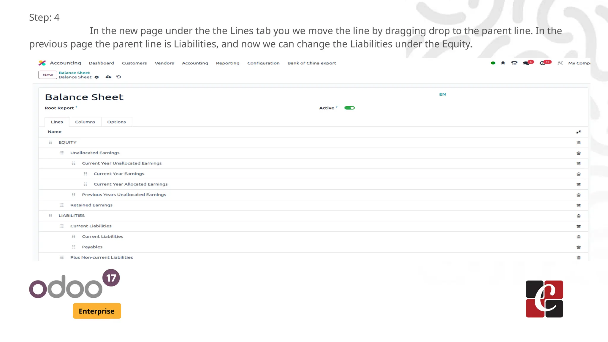 Edit Accounting reports in Odoo 17 - Odoo 17 Slides | PPT