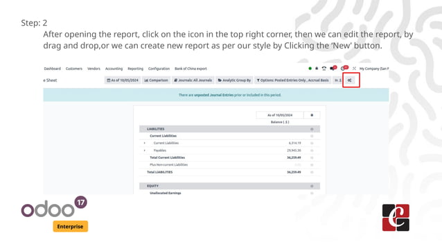 Edit Accounting reports in Odoo 17 - Odoo 17 Slides | PPT