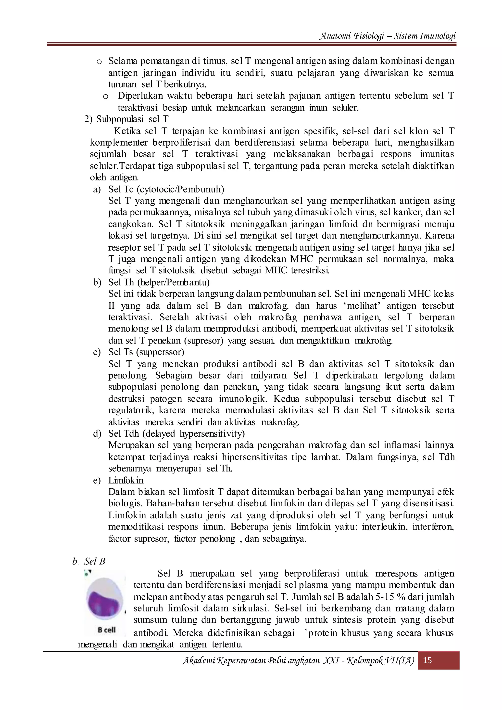 anatomi fisiologi sistem imunologi | DOCX