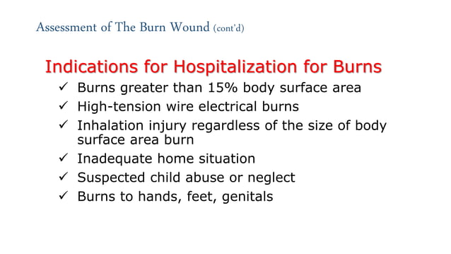 Classification, Principles, assessment and management of burn | PPTX ...