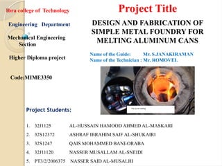 Design and Fabrication of a Simple Metal Foundry for Aluminum Can ...