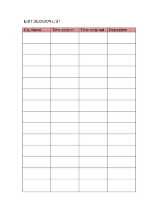 Edit decision list | PDF