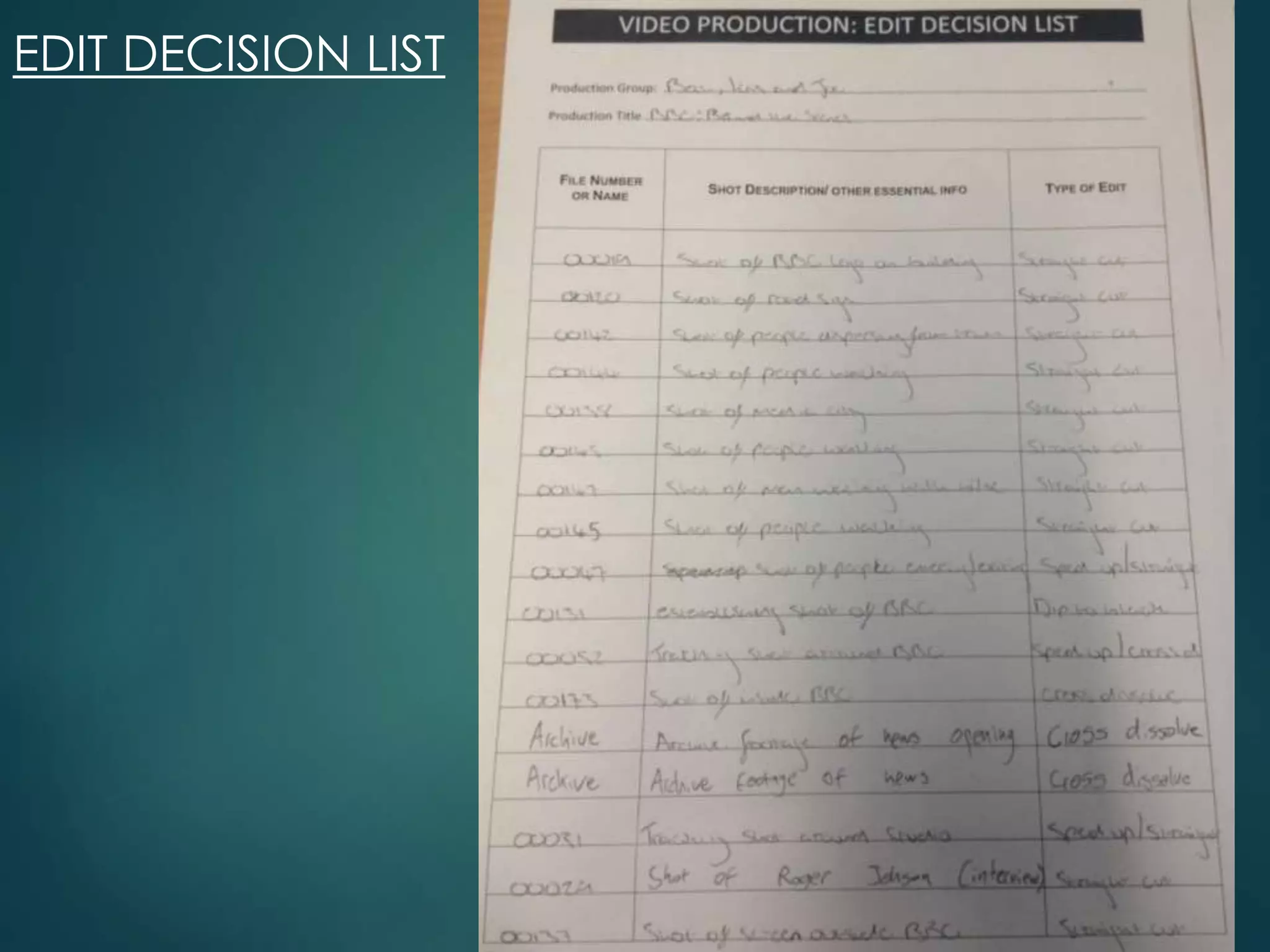 Edit decision list | PPTX
