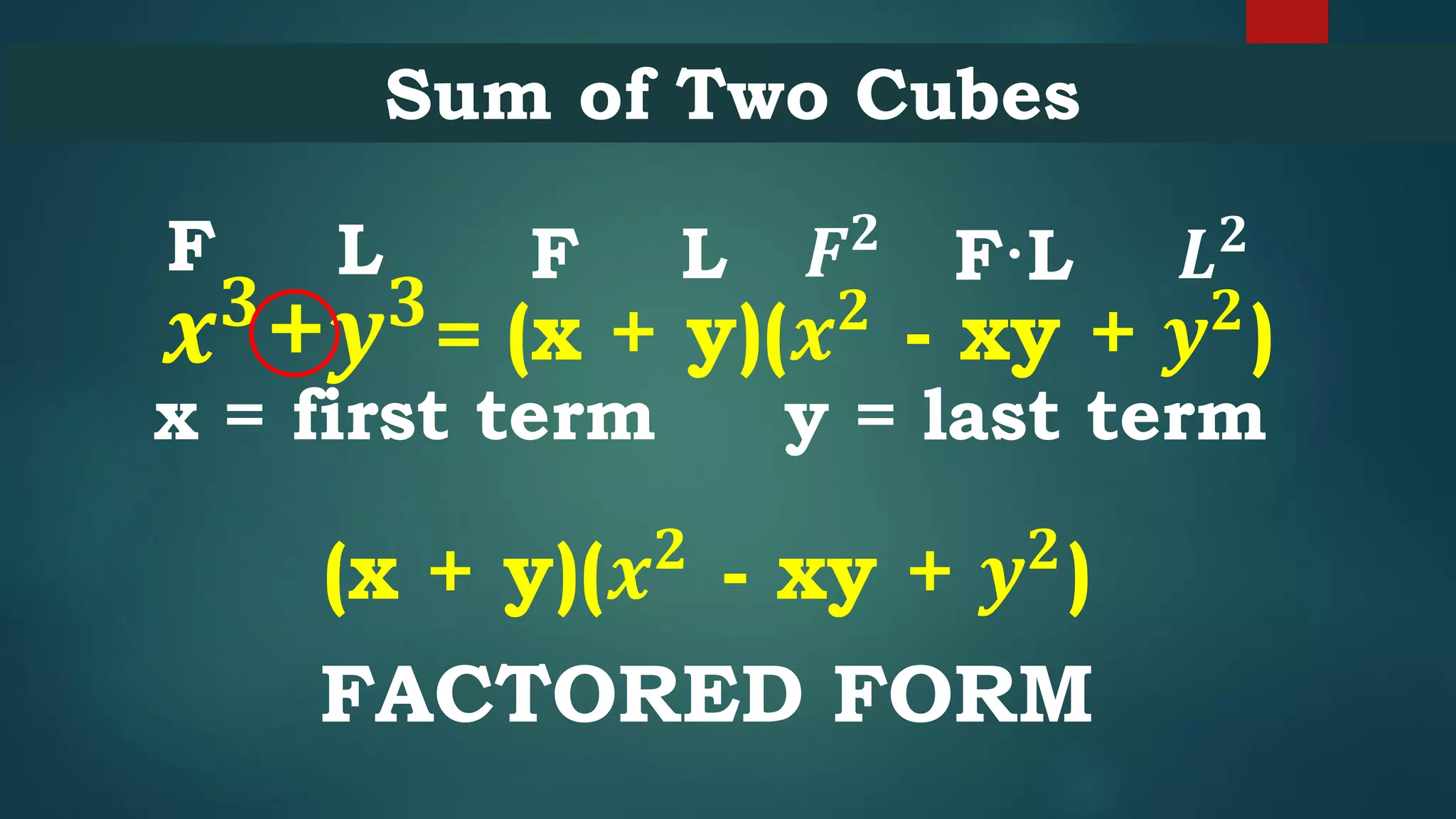 Factoring Sum and Difference of Two Cubes | PDF