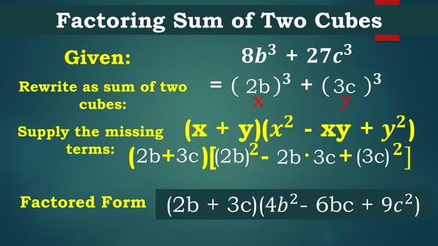 Factoring Sum and Difference of Two Cubes | PDF