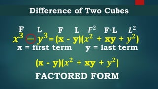 Factoring Sum and Difference of Two Cubes | PDF