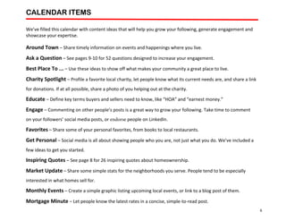 2021 Social Media Content Calendar for REALTORs | PDF