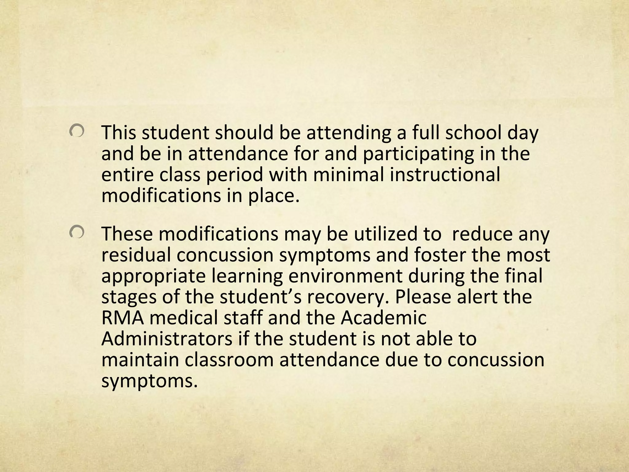 Concussion Management: Color Code Zones | PPT