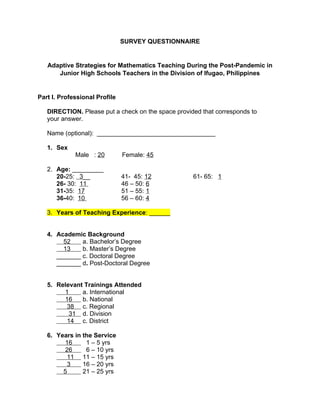 edited-survey_brenda adaptive strategies for mathematics teaching | DOCX