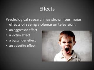 Television violence how effects on children | PPTX