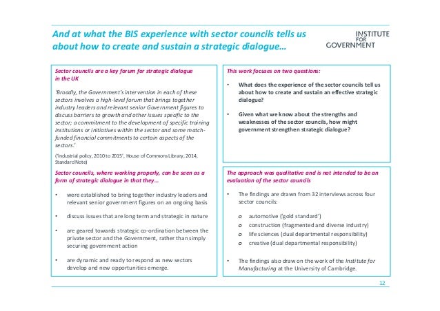 Creating and sustaining an effective strategic dialogue with business