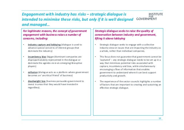 Creating and sustaining an effective strategic dialogue with business